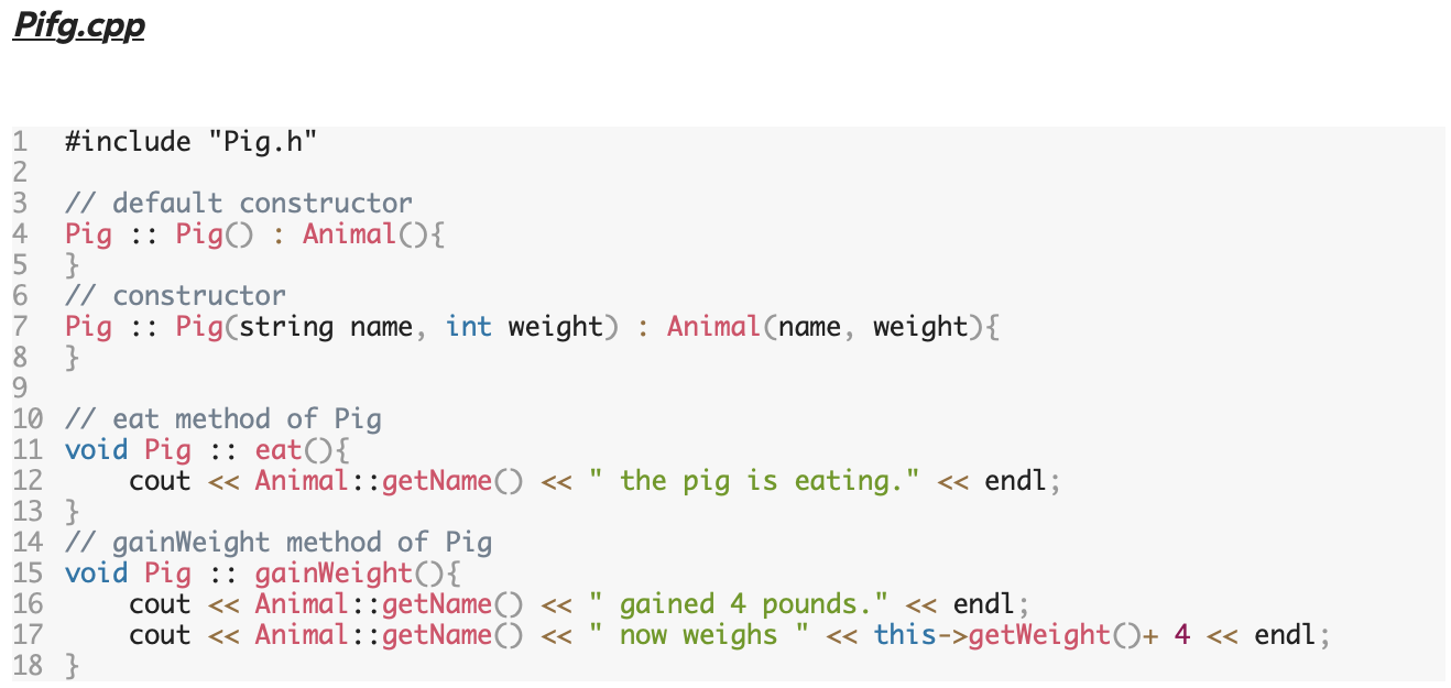 Solved Animal.h Animal.cpp \( \begin{array}{ll}1 & \text { | Chegg.com