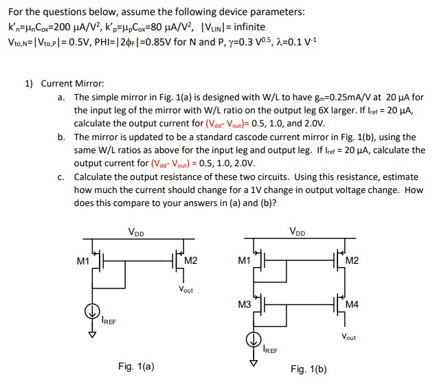 Solved For the questions below, assume the following device | Chegg.com