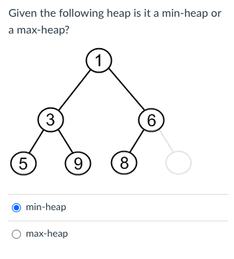 Solved Given the following heap is it a min-heap or a | Chegg.com