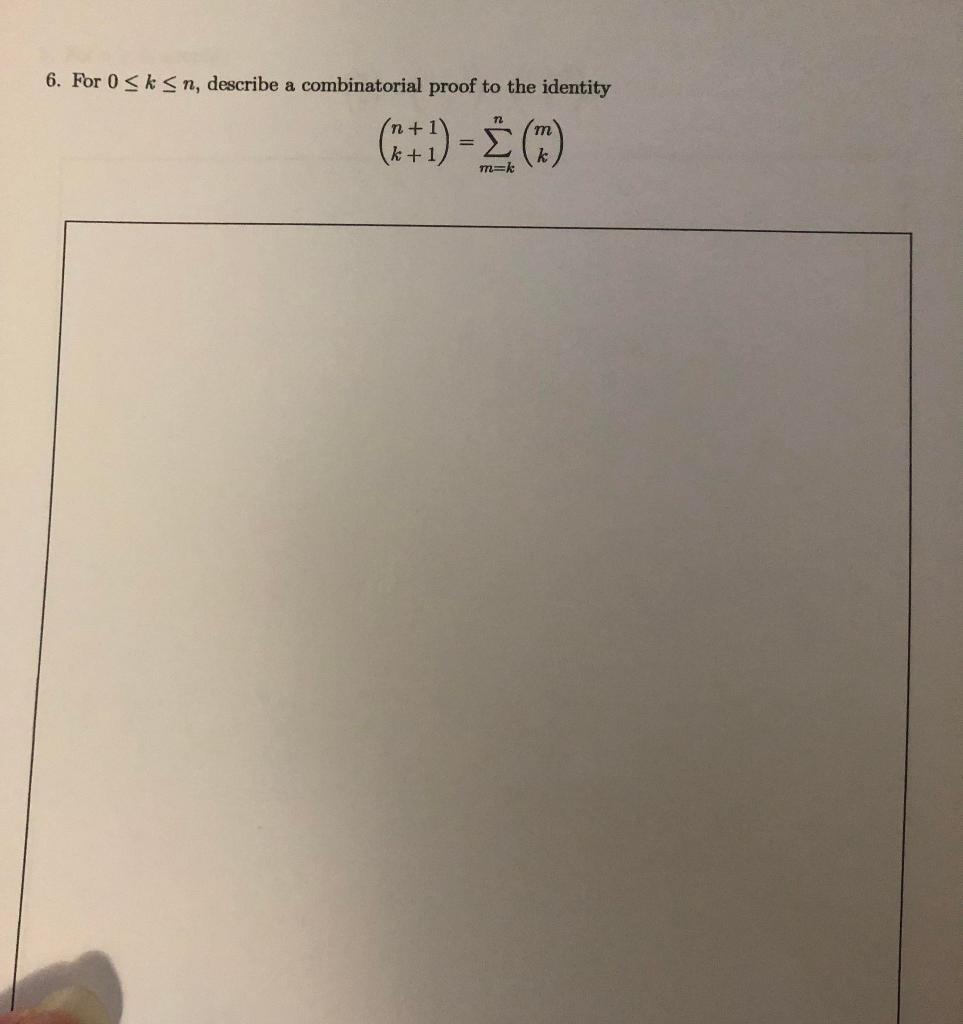 Solved 5. For n≥3, simplify (n3)+(n+13)+(n+23)6. For 0≤k≤n, | Chegg.com