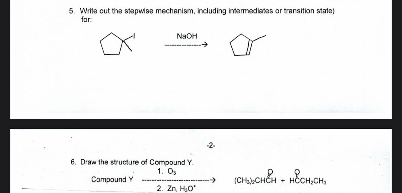 Solved 5. Write out the stepwise mechanism, including | Chegg.com