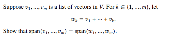 Solved Suppose v1,dots,vm ﻿is a list of vectors in V. ﻿For | Chegg.com