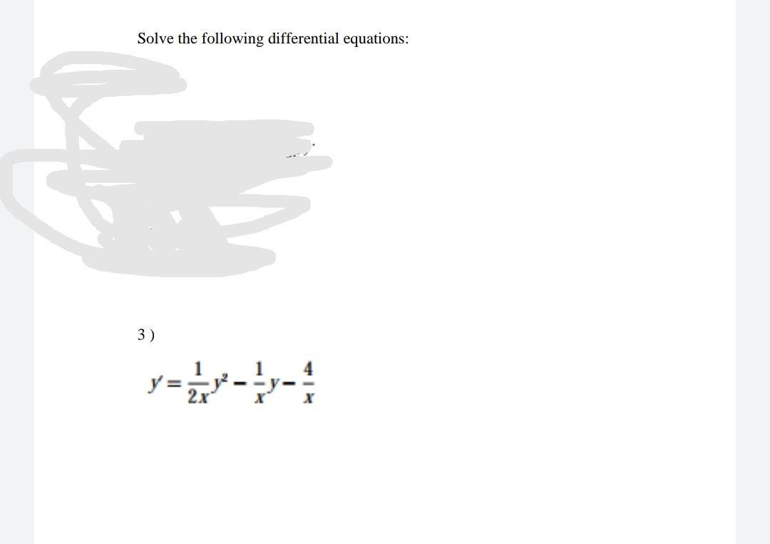 Solved Solve the following differential equations: 3) | Chegg.com