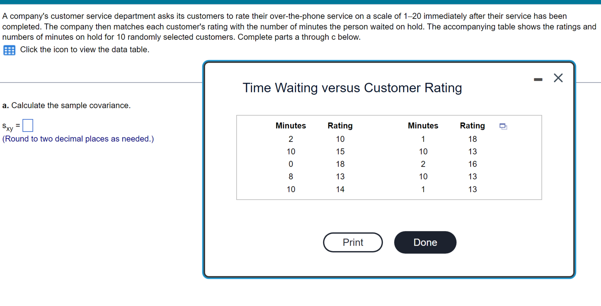 Solved Calculate The Sample Covariance Calculate The