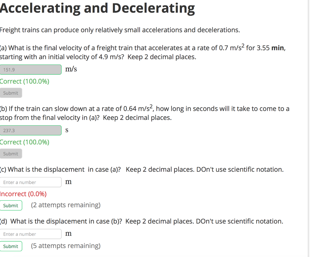 Solved Accelerating and Decelerating Freight trains can | Chegg.com