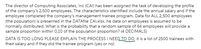 Solved The director of Computing Associates, Inc (CAI) has | Chegg.com