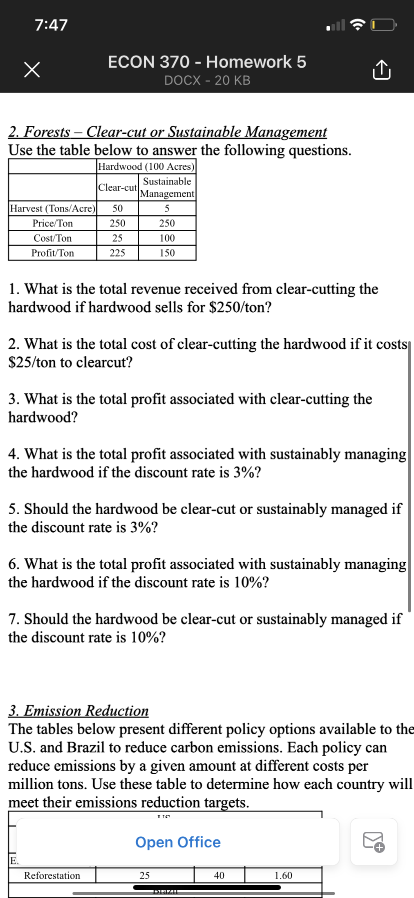 Solved 7:47 ECON 370 - Homework 5 DOCX - 20 KB 2. Forests – | Chegg.com