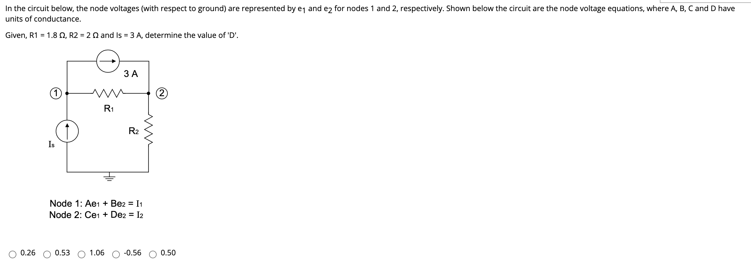 Solved In the circuit below, the node voltages (with respect | Chegg.com