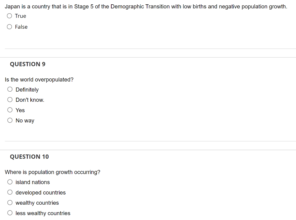 Solved Japan is a country that is in Stage 5 of the | Chegg.com