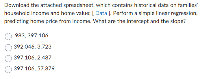 Solved Download the attached spreadsheet, which contains | Chegg.com
