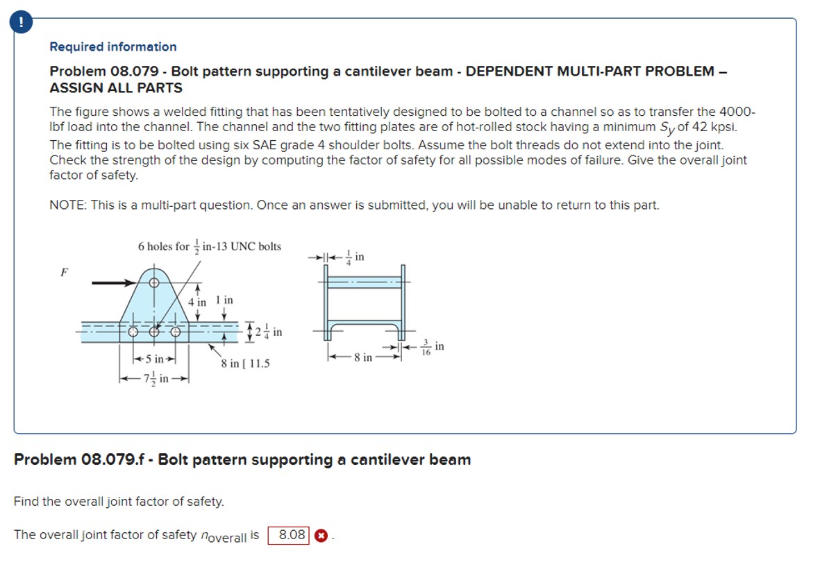 Solved !Required informationProblem 08.079 - ﻿Bolt pattern | Chegg.com