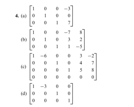 Solved In Exercises 3–4, suppose that the augmented matrix | Chegg.com