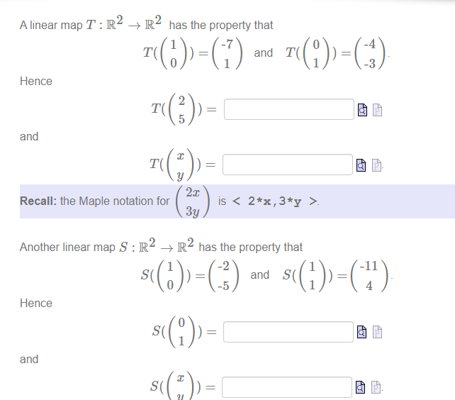 Solved A linear map T: R2 + R2 has the property that and T | Chegg.com