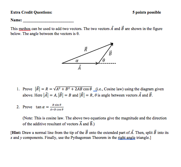 Solved This methos can be used to add two vectors. The two | Chegg.com