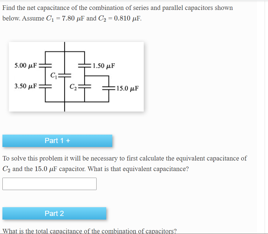 Solved Find the net capacitance of the combination of series | Chegg.com