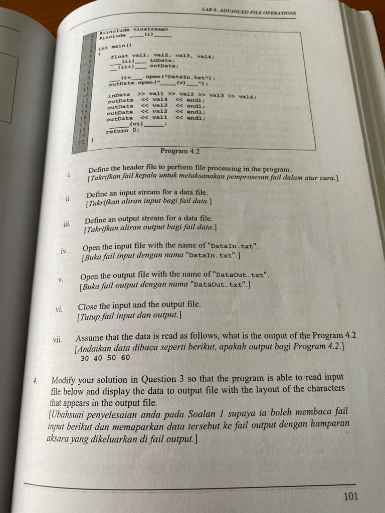 Solved LAB 8: ADVANCED FILE OPERATIONS include (1) inelude | Chegg.com