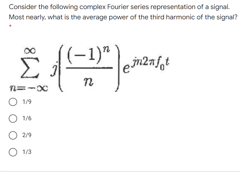 Solved Consider the following complex Fourier series | Chegg.com