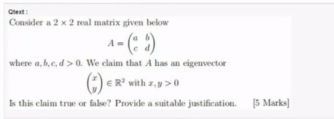 Solved Qtext: Consider a 2×2 real matrix given below | Chegg.com