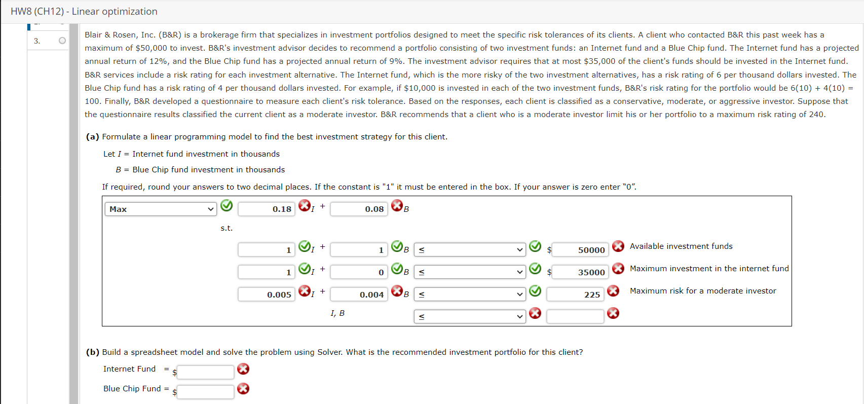 Solved HW8 (CH12) - ﻿Linear optimization(a) ﻿Formulate a | Chegg.com