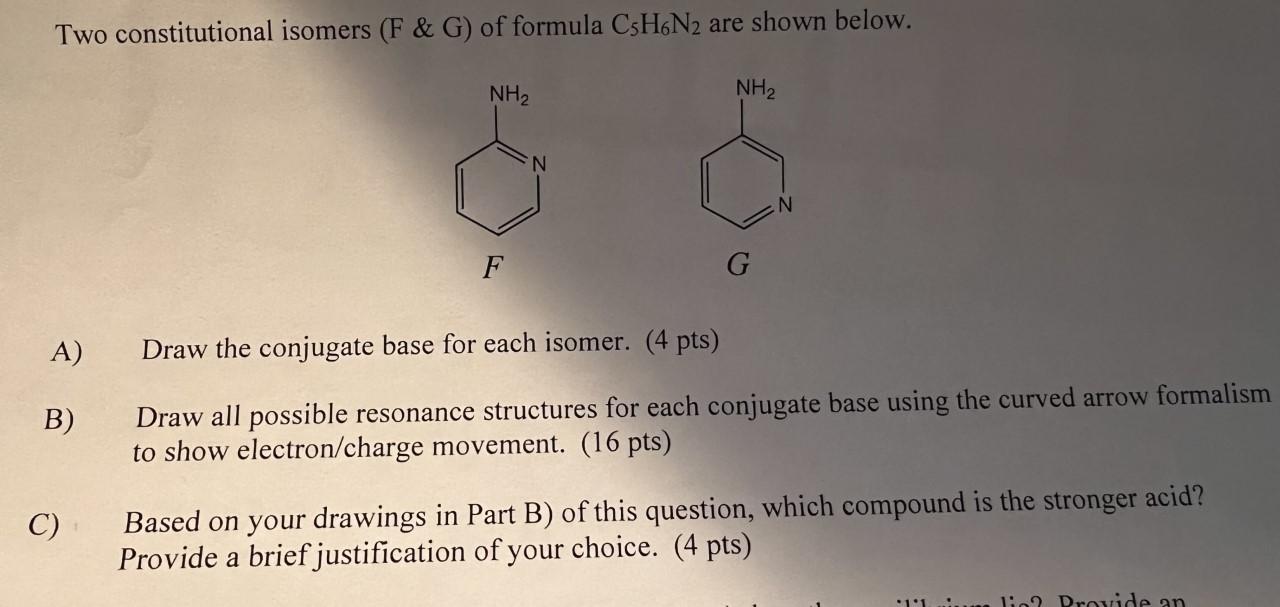 Solved Two constitutional isomers ( F&G) of formula C5H6 N2 | Chegg.com
