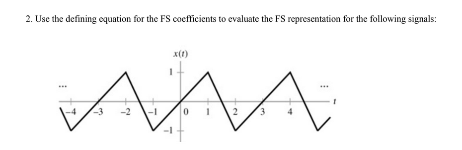 Solved 2. Use the defining equation for the FS coefficients | Chegg.com