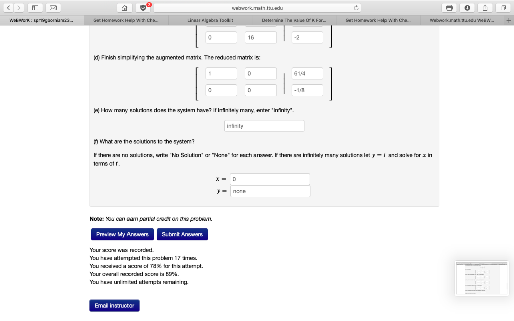 Solved WeBWork: spr19gborniam23.. Get Homework Help With Che | Chegg.com