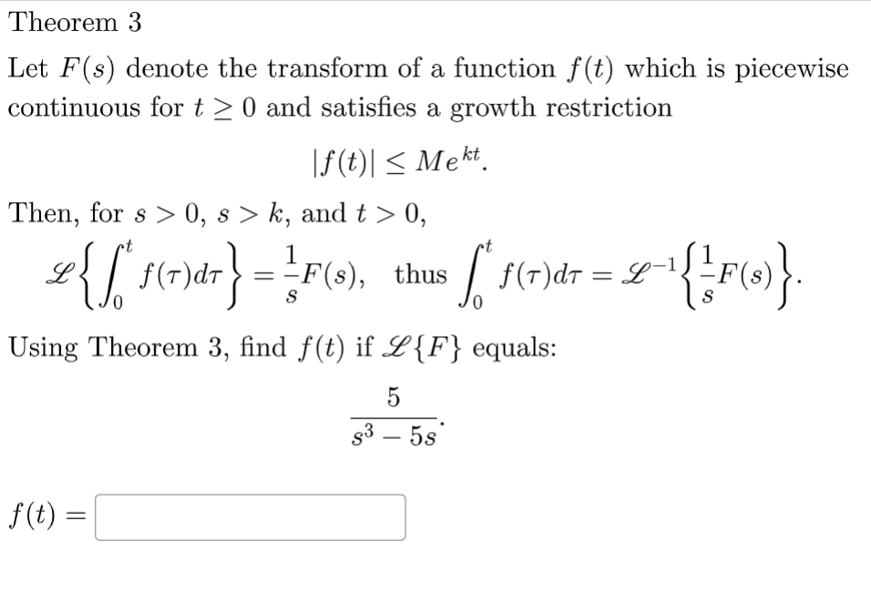 Solved Let F(s) denote the transform of a function f(t) | Chegg.com
