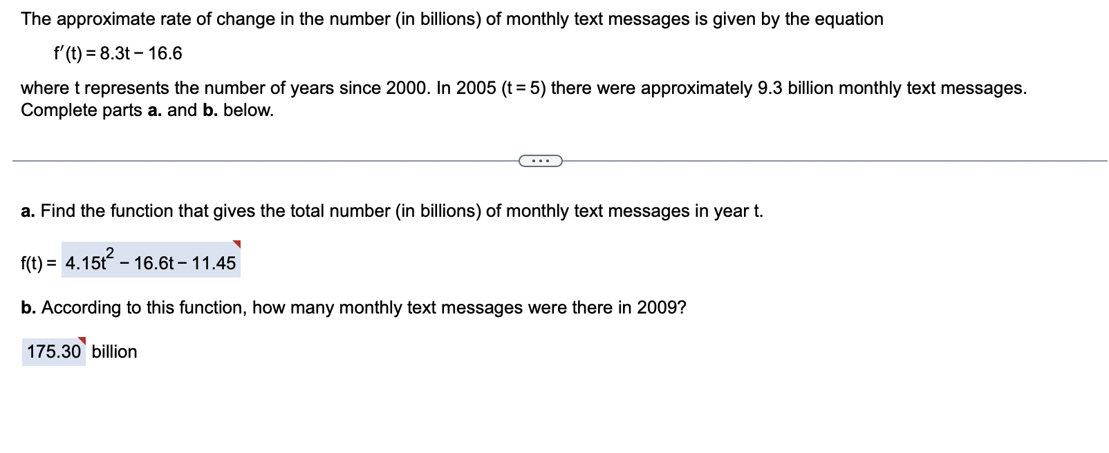 Solved The approximate rate of change in the number (in | Chegg.com