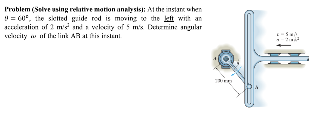 Solved Problem (Solve using relative motion analysis): At | Chegg.com