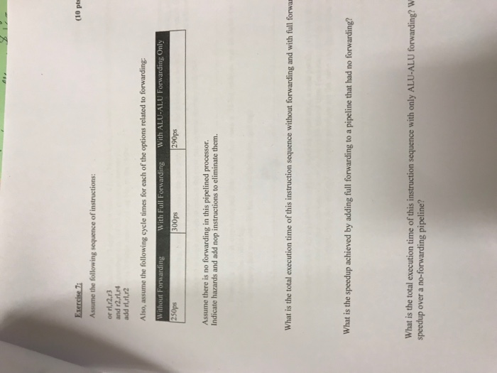 Solved (10 pts Assume the following sequence of | Chegg.com