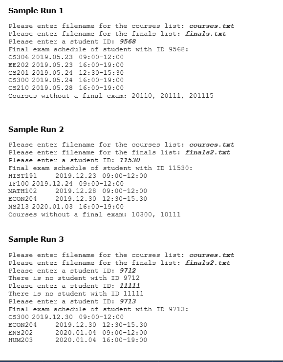 Solved Inputs There are two input files, the details of | Chegg.com