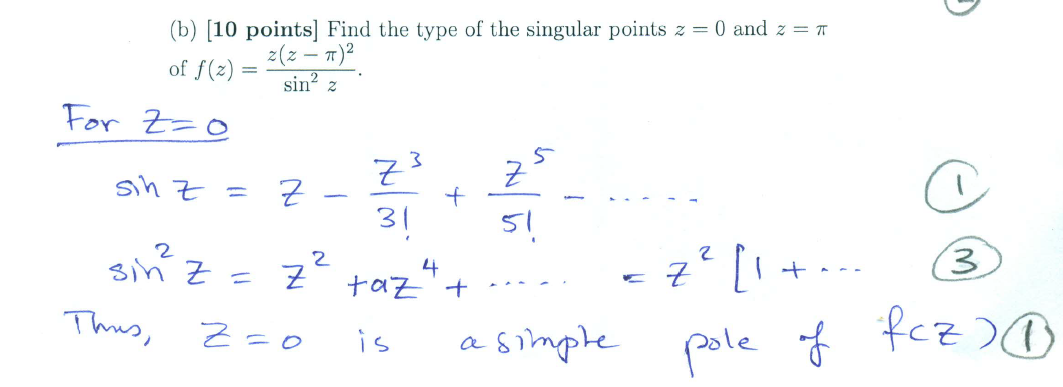 Solved why it is a simple pole? z is in all terms so that | Chegg.com