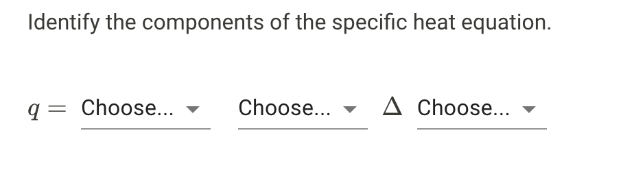 Solved Identify the components of the specific heat | Chegg.com