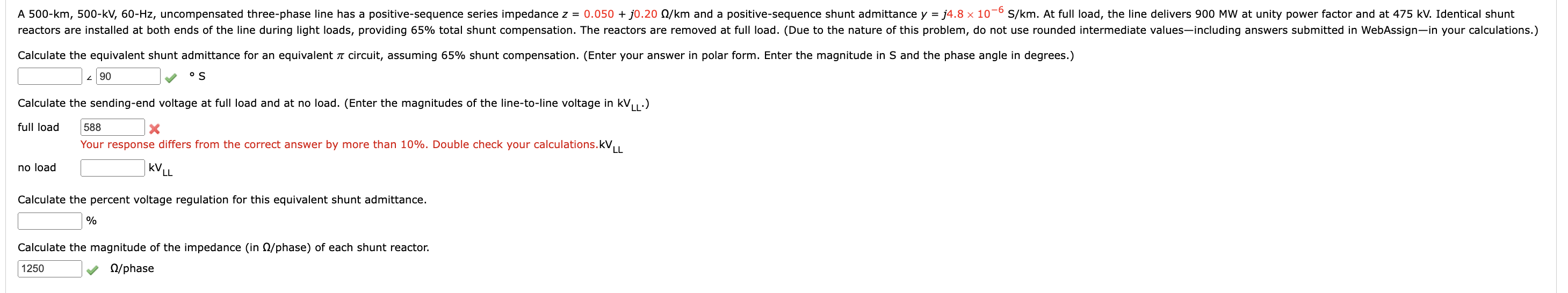 Solved |Calculate the sending-end voltage at full load and | Chegg.com