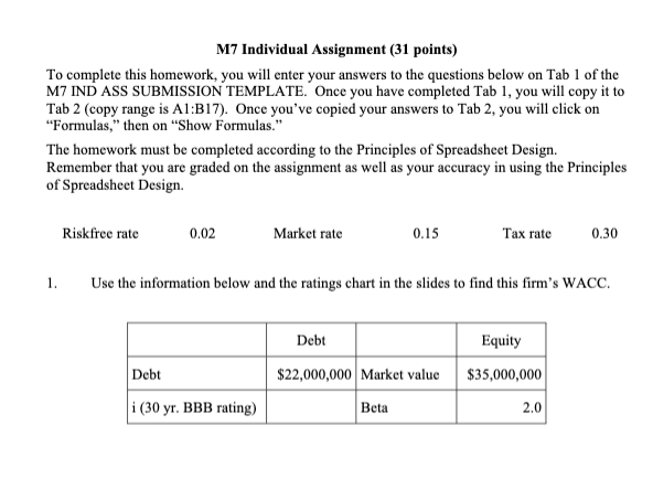 M7 Individual Assignment (31 points) To complete this | Chegg.com