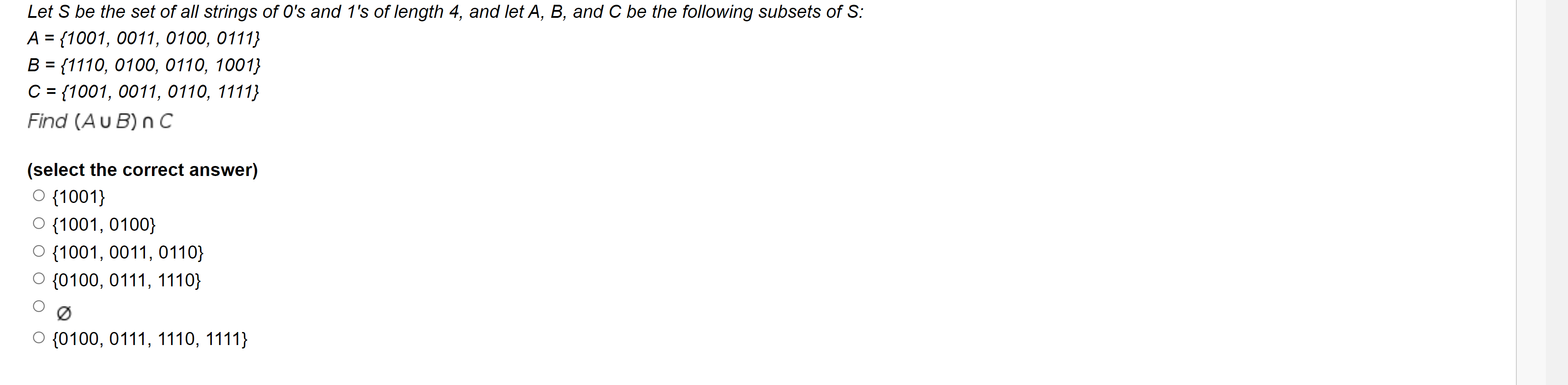Solved Let S Be The Set Of All Strings Of Os And 1s Of 