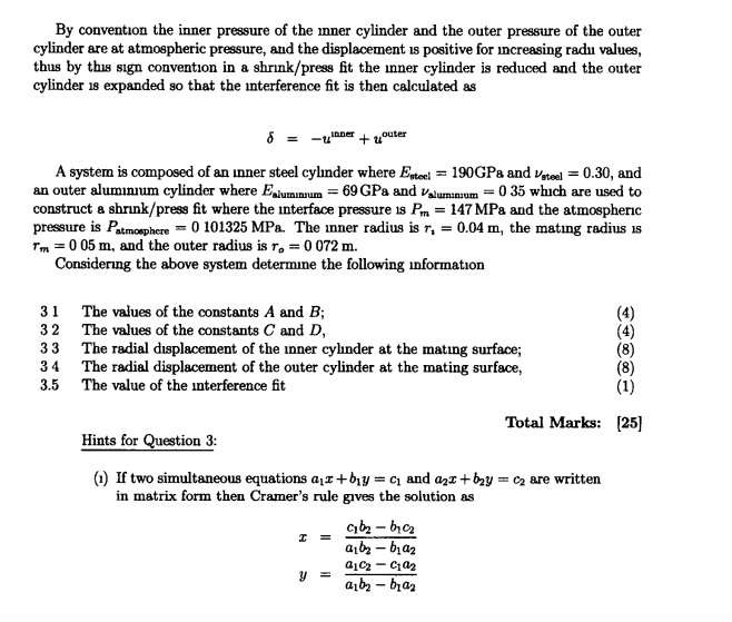By convention the inner pressure of the inner | Chegg.com