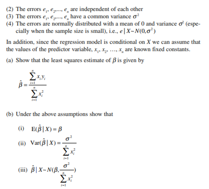 Solved 4. Straight-line regression through the origin: In | Chegg.com