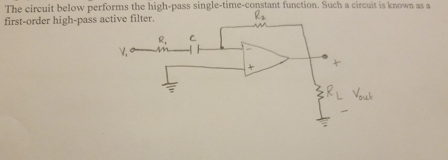 Solved The circuit below performs the high-pass | Chegg.com