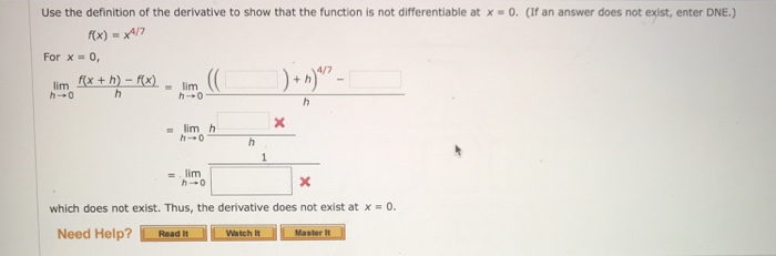 Solved Use the definition of the derivative to show that the | Chegg.com