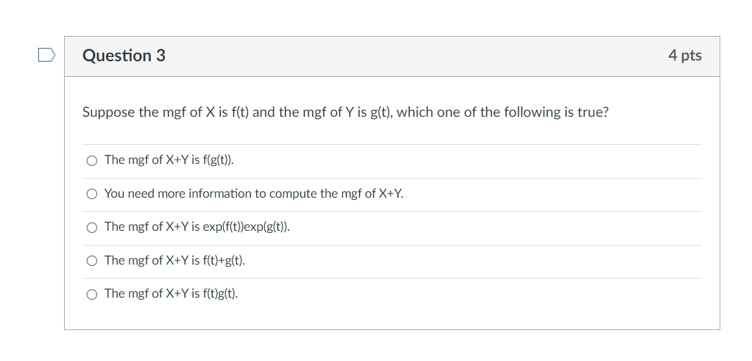 Solved If You Are Able To Calculate The Moment Generating