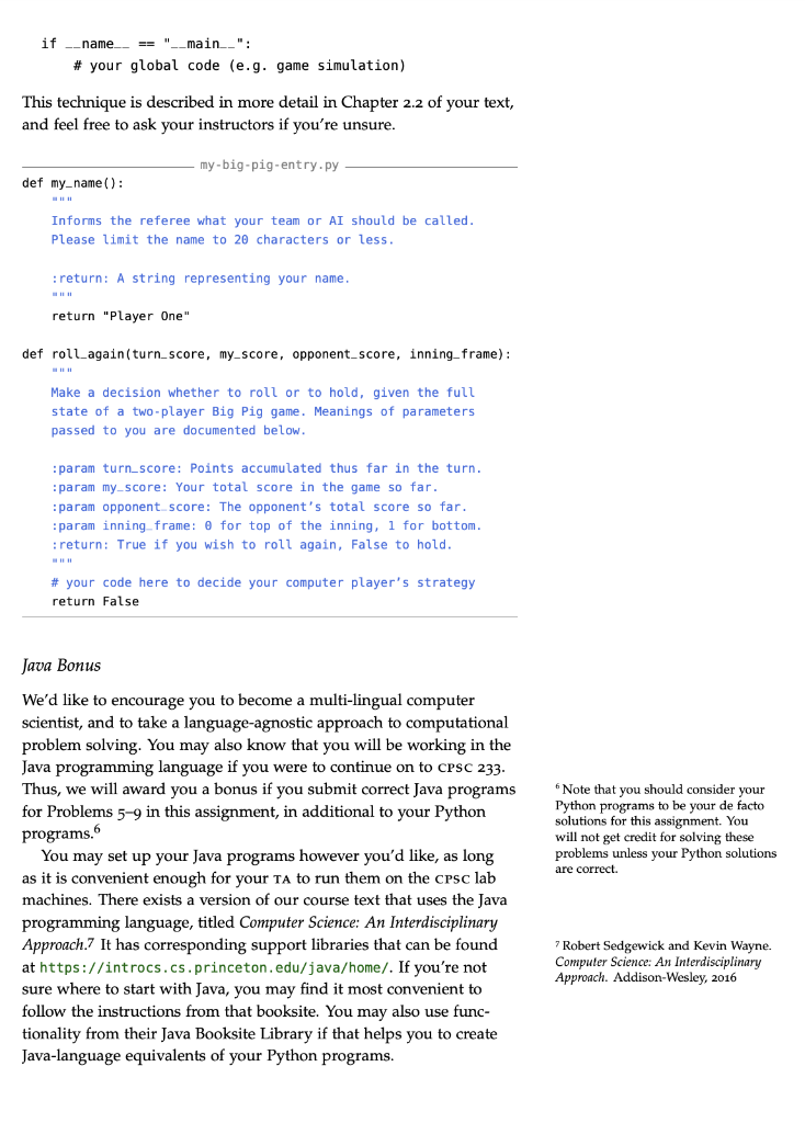 Solved CPSC 231 ASSIGNMENT #2 The Game of Pig PISMS John | Chegg.com