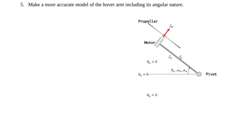 Solved 5. Make a more accurate model of the hover arm | Chegg.com