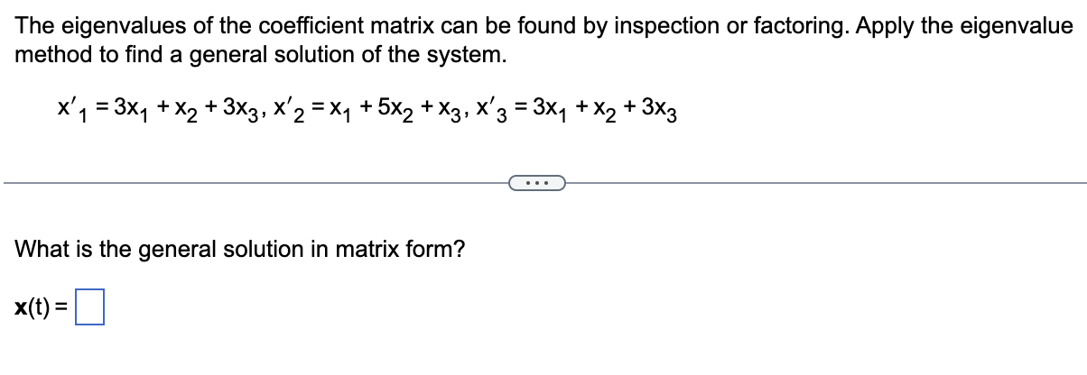 Solved The Eigenvalues Of The Coefficient Matrix Can Be
