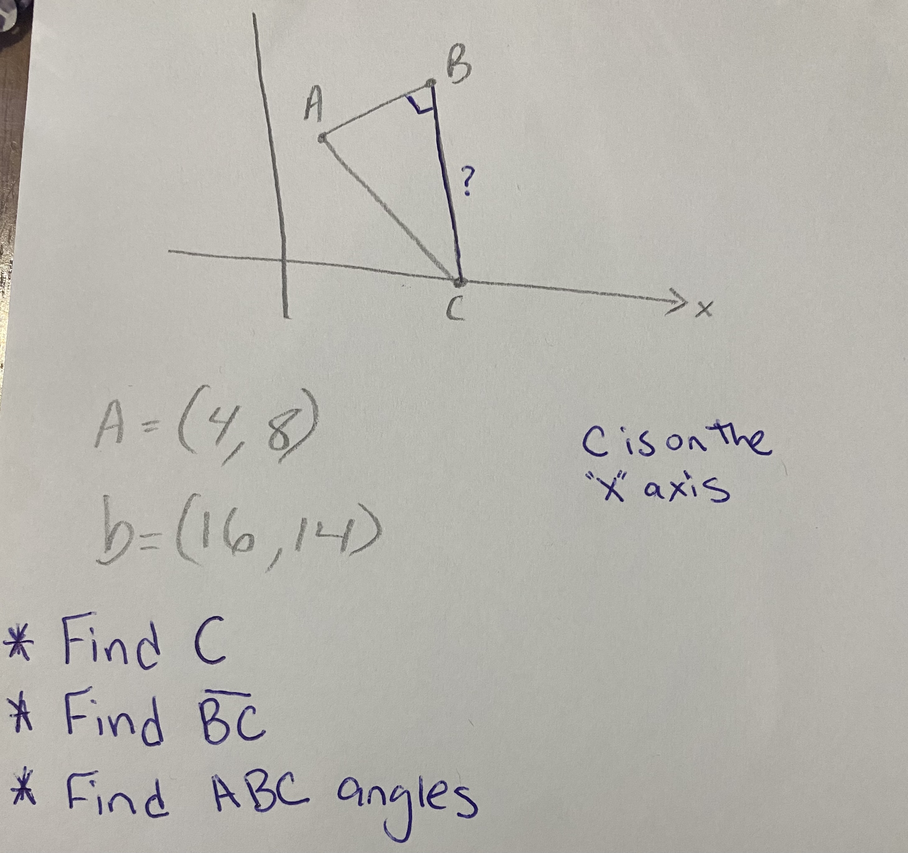 Solved )Find CFind ?bar (BC)Find ABC angles | Chegg.com