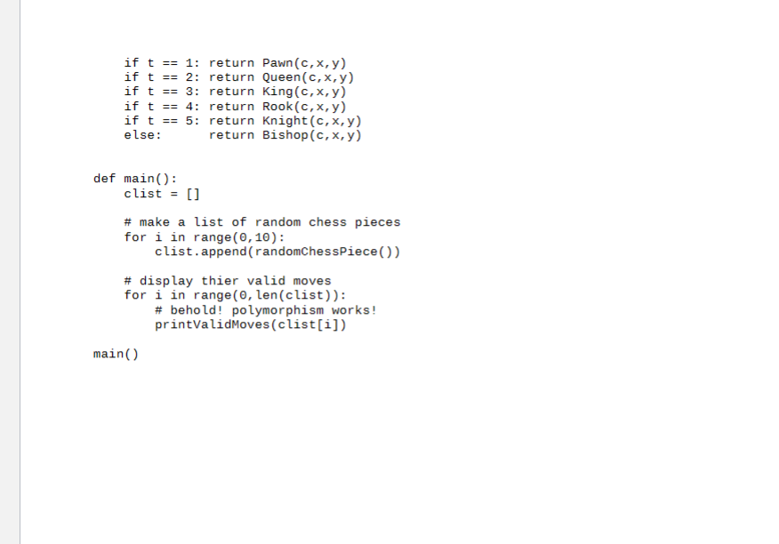Solved Use inheritance to place a random chess piece on a | Chegg.com