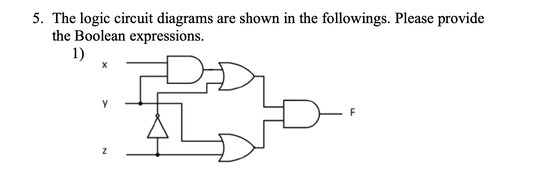 Solved 5. The logic circuit diagrams are shown in the | Chegg.com