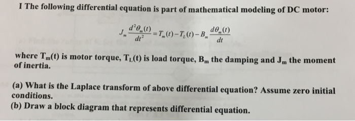 Solved I The following differential equation is part of | Chegg.com