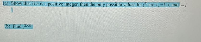 Solved (a) Show that if n is a positive integer, then the | Chegg.com