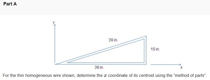 Solved For the thin homogeneous wire shown, determine the x | Chegg.com